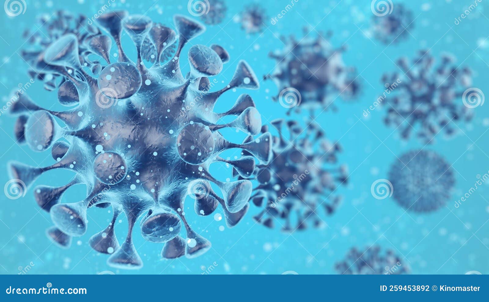 3D Render of Abstract Silver Bacteria or Virus in Spherical Shape with ...