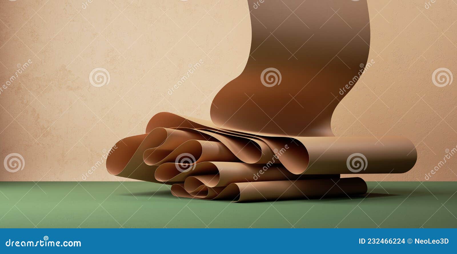 Scroll. Folded Ancient Scroll. Old Parchment. Hand Drawn Intage Paper ...