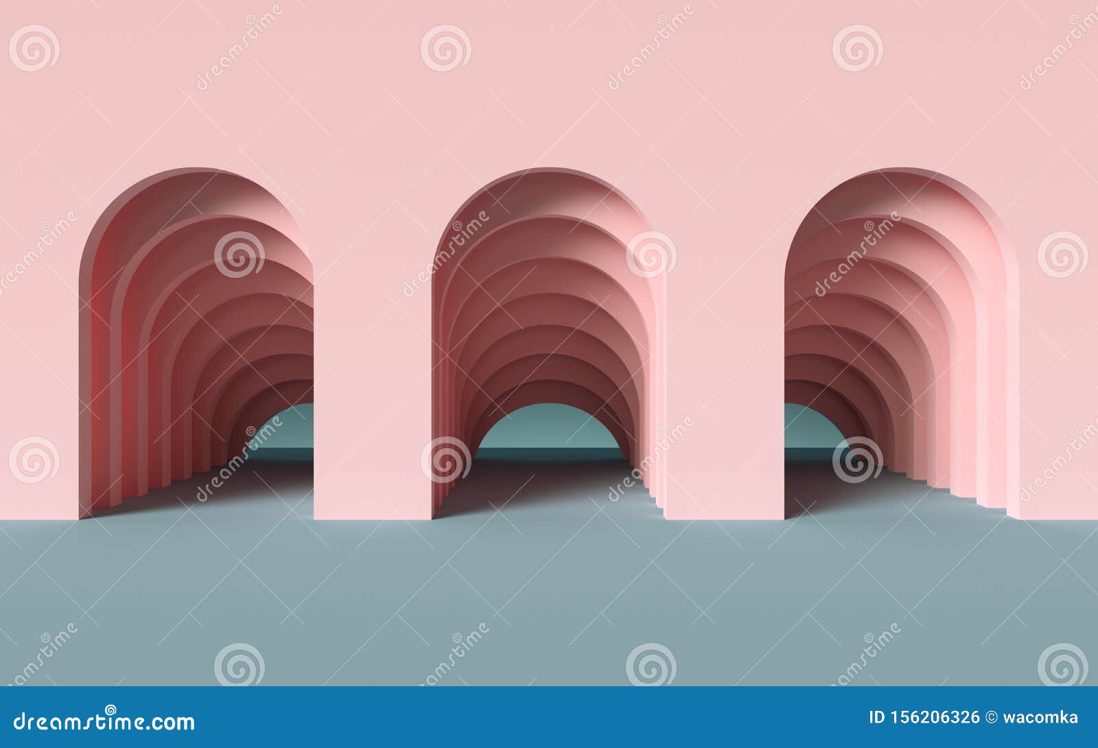 3d Render, Abstract Simple Geometric Background, Architectural Concept ...