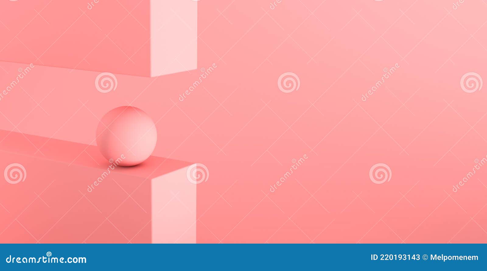 3D Render of Spheres and Blocks Stock Illustration - Illustration of ...