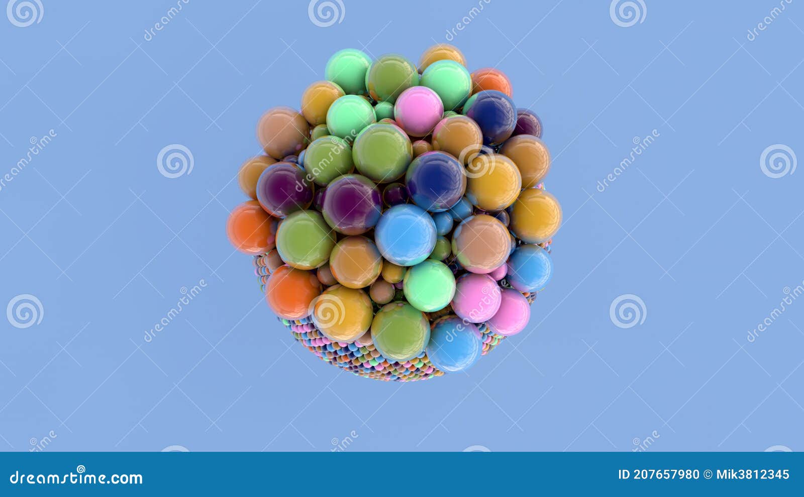 Abstract of Spheres of Different Colors and Sizes Stock Illustration ...