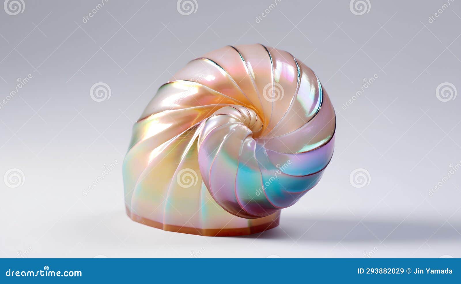 3d Render of an Abstract Spiral Shell on a White Background. Stock ...