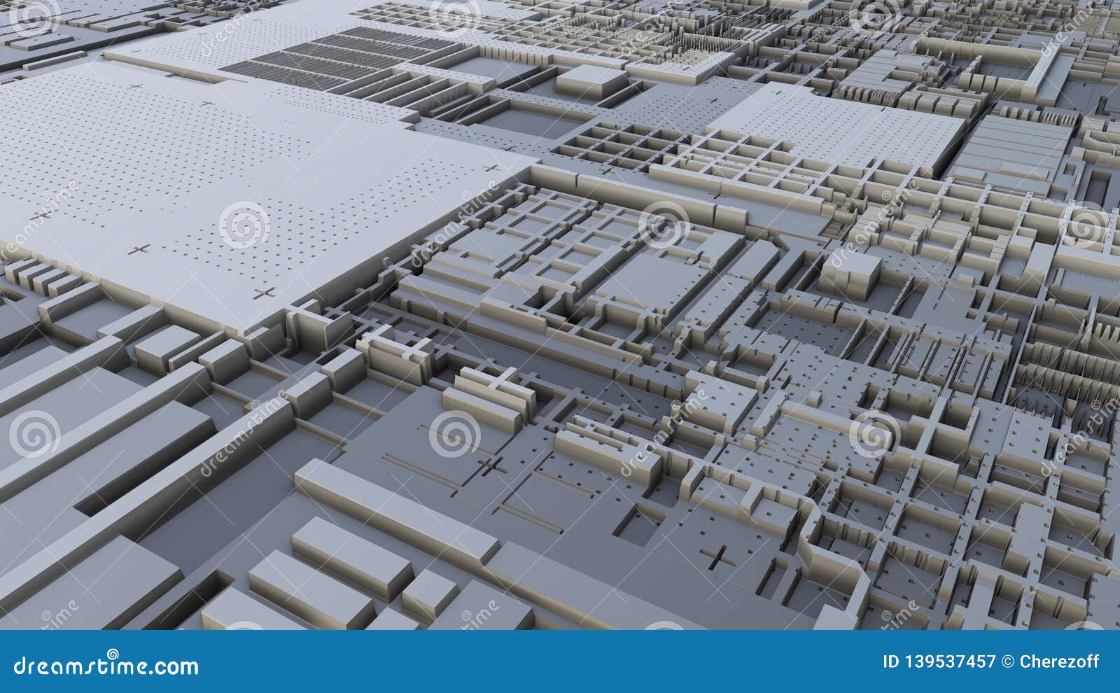 3d Render Abstract Technology Background with Cubes Stock Illustration ...