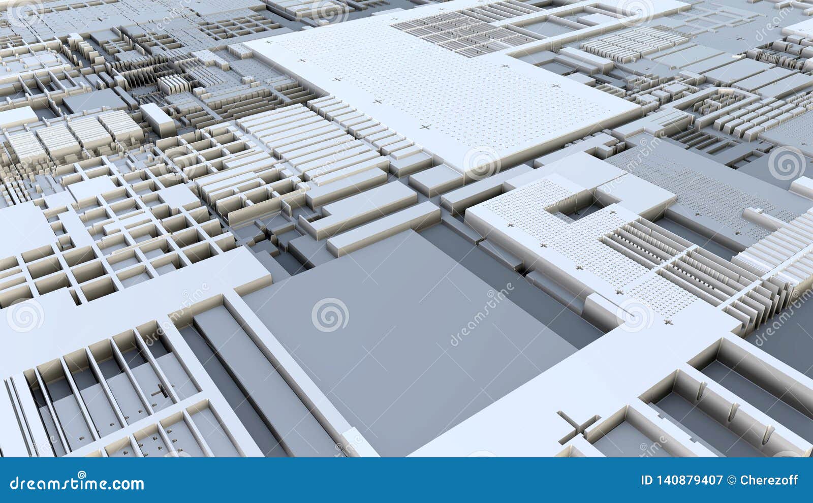 3d Render Abstract Technology Background with Cubes Stock Illustration ...