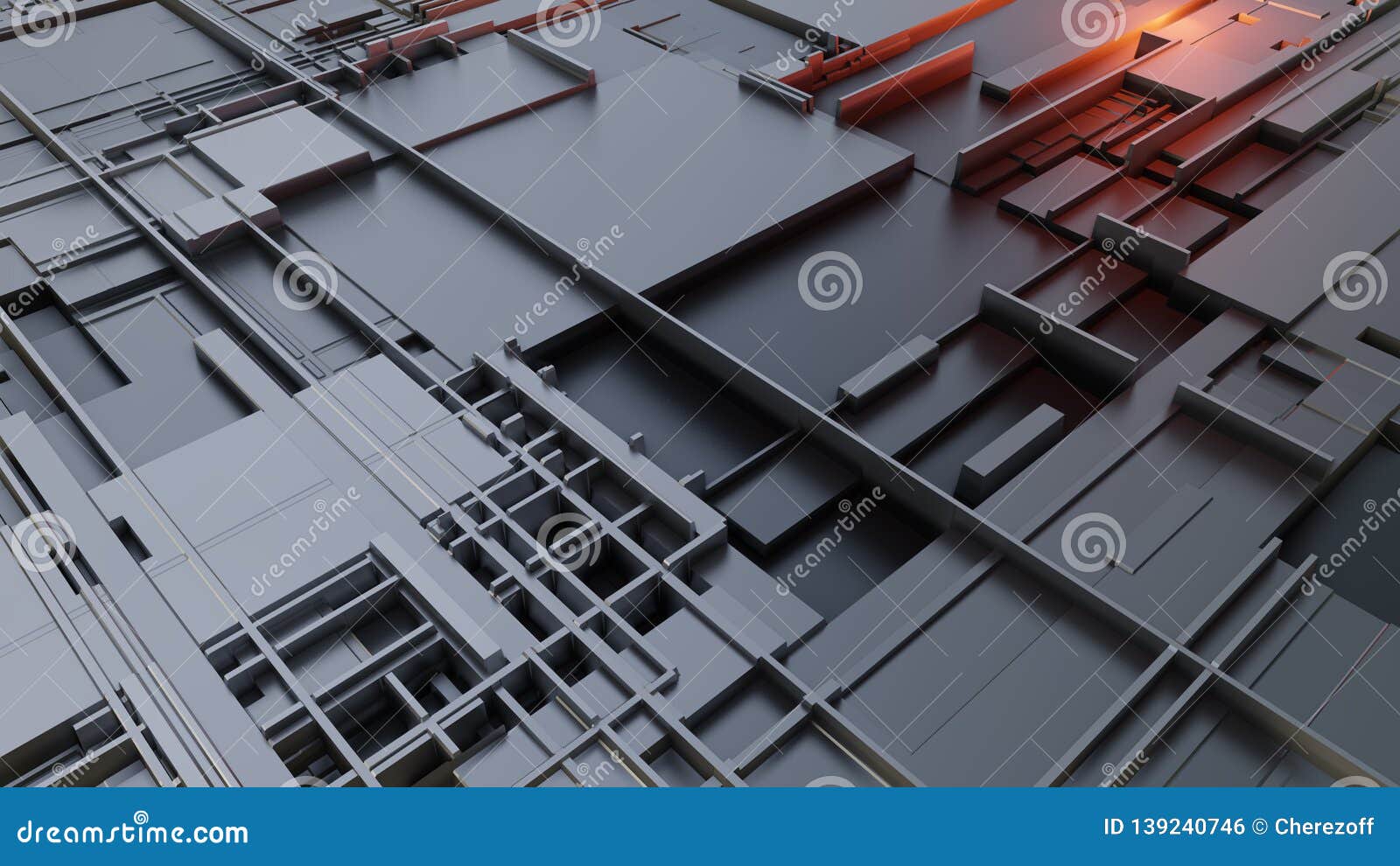 3d Render Abstract Technology Background with Cubes Stock Photo - Image ...