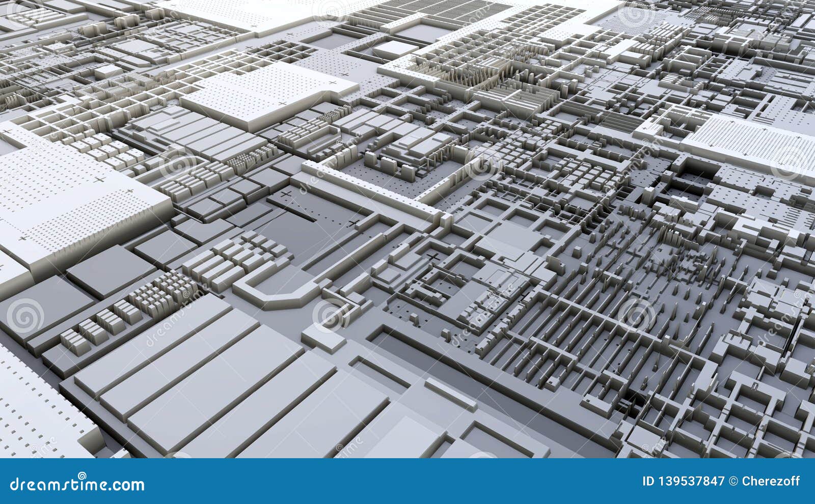 3d Render Abstract Technology Background with Cubes Stock Illustration ...