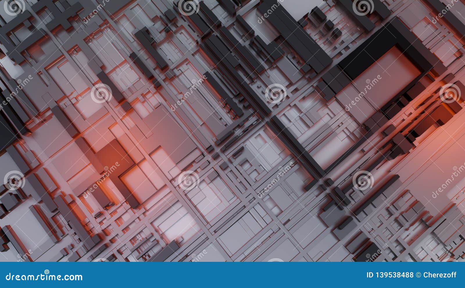 3d Render Abstract Technology Background with Cubes Stock Photo - Image ...