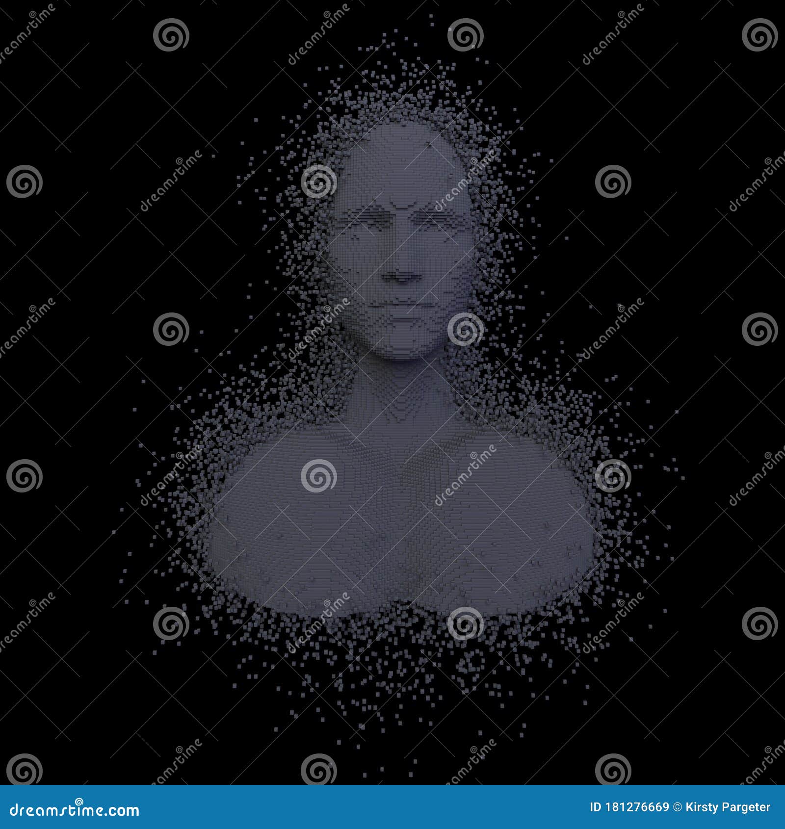 Abstract voxel human face stock illustration. Illustration of body ...