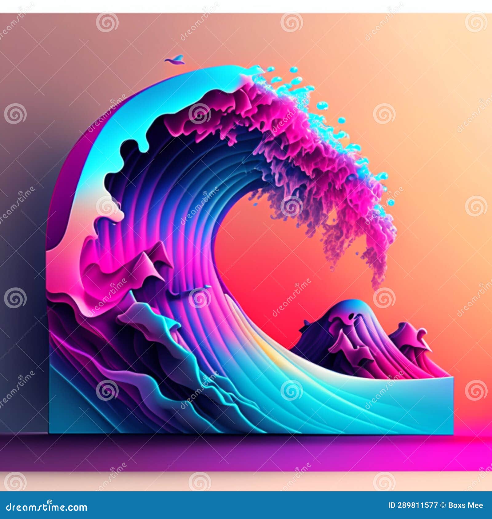 3D Render Abstract Wave Background Design. 3D Render Illustration Stock ...