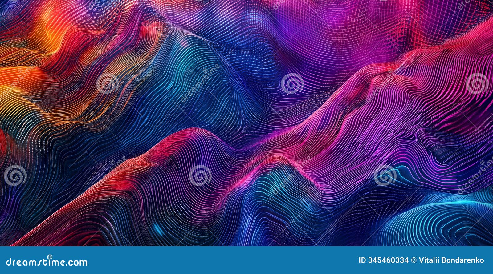 3d Render, Abstract Wavy Background with Dynamic Waves, 3d Illustration ...