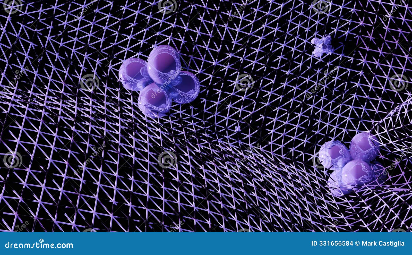 3d Render of Abstract Web with Molecular Spheres Stock Illustration ...