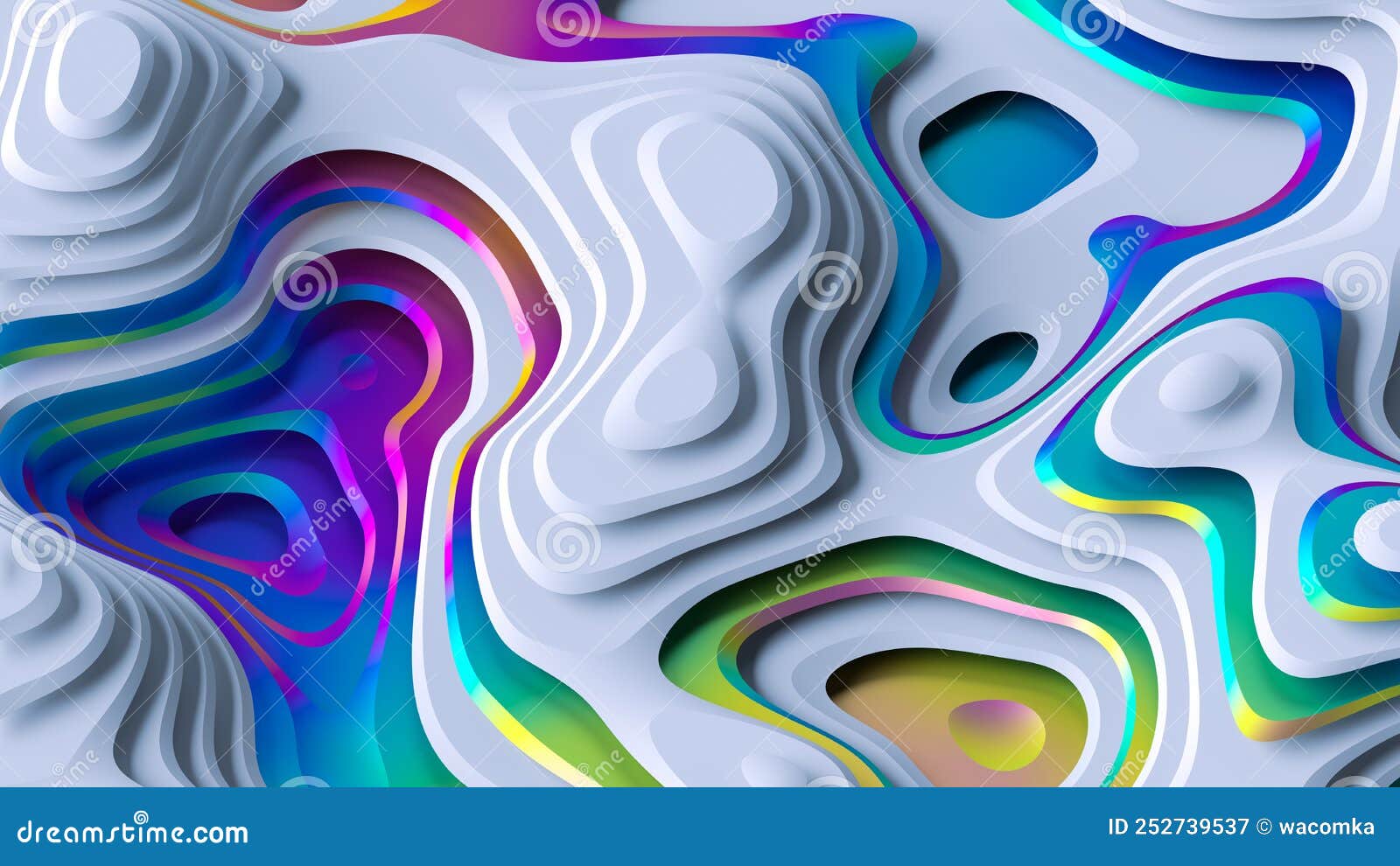 3d Render, Abstract White Background with Colorful Gradient, Texture ...