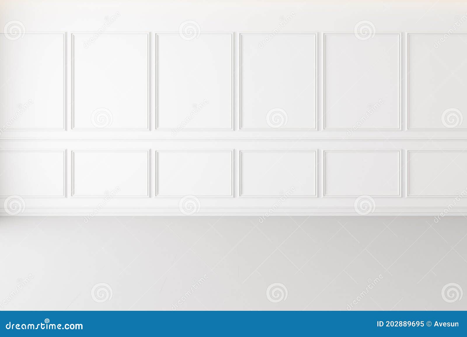 3D Render of Abstract White Wall with Paneling Stock Illustration ...