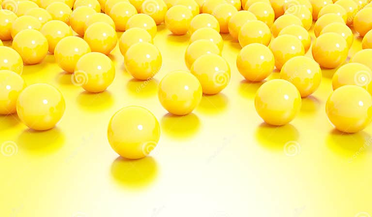 3d Render of Abstract Yellow Spheres Ball , Abstract Composition ...
