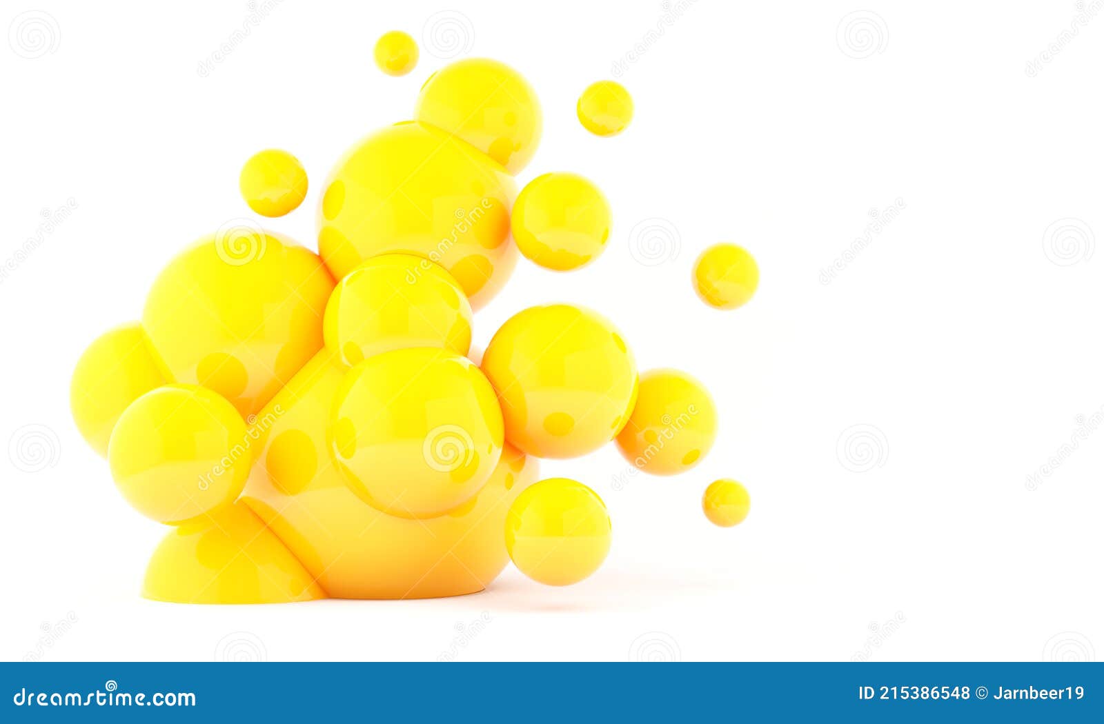 3d Render of Abstract Yellow Spheres Ball , Abstract Composition ...