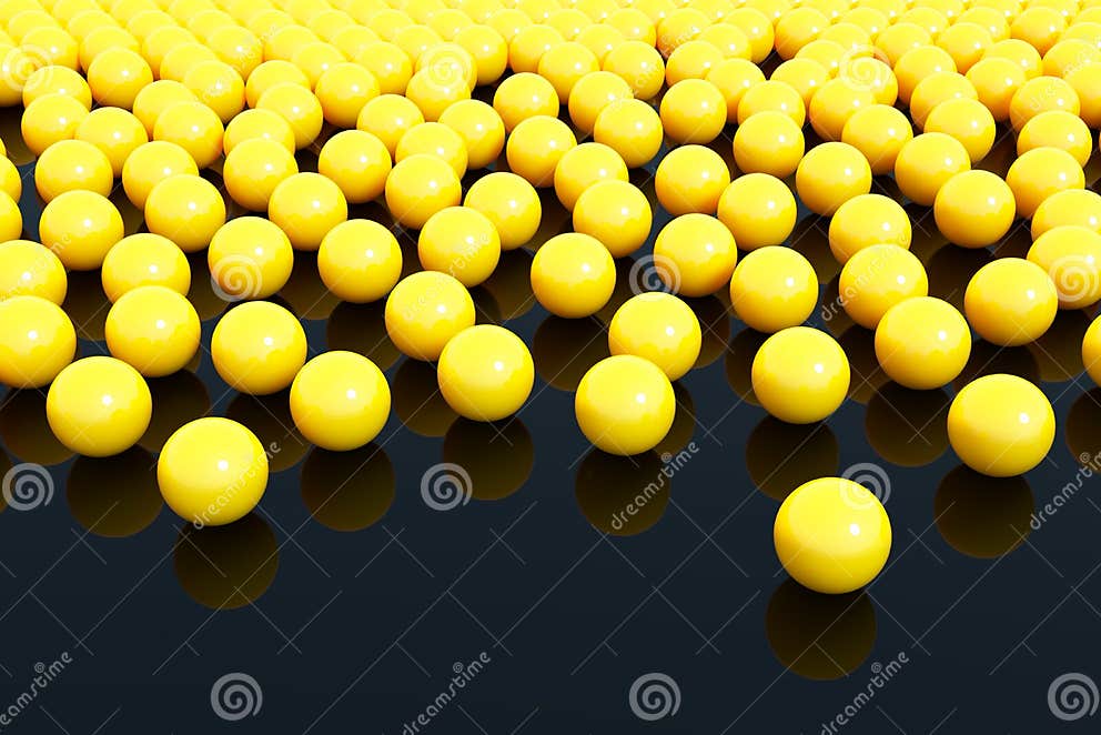 3d Render of Abstract Yellow Spheres Ball , Abstract Composition ...