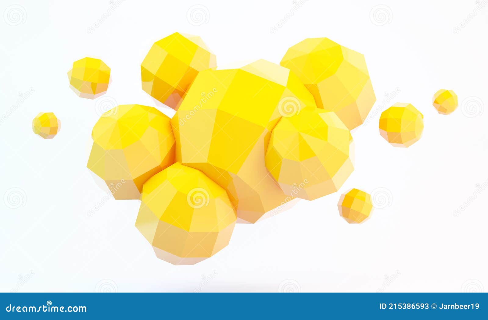 3d Render of Abstract Yellow Spheres Ball , Abstract Composition ...