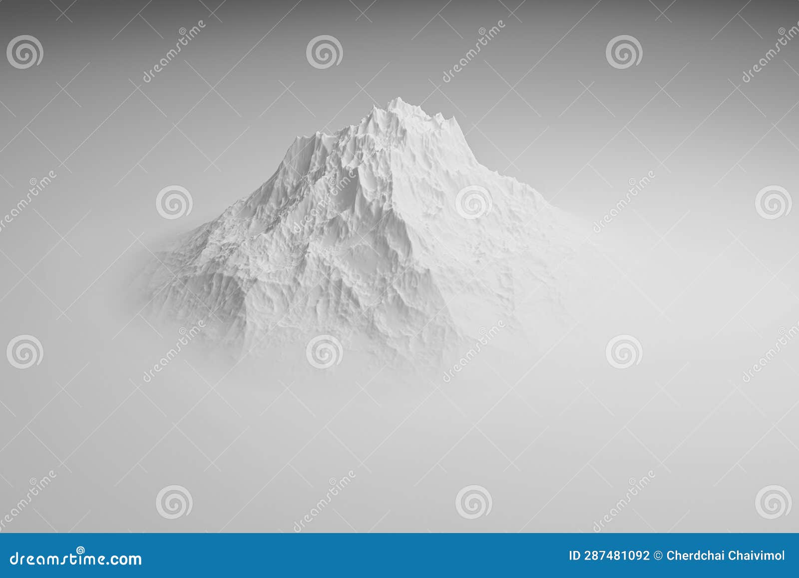 3D Render of the Aerial Landscape of a Mountain. Stock Illustration ...