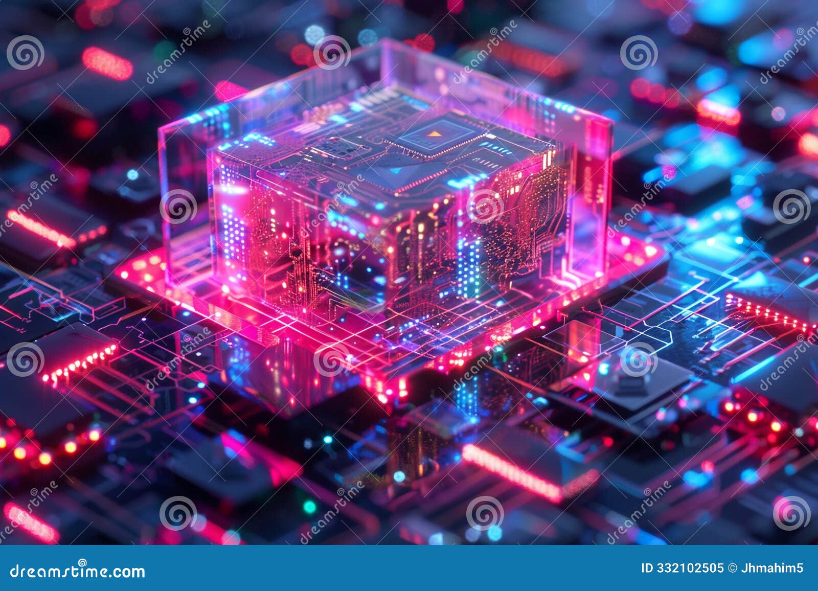 A 3D Render of an AI Core Encased in Layers of Cybersecurity Measures ...