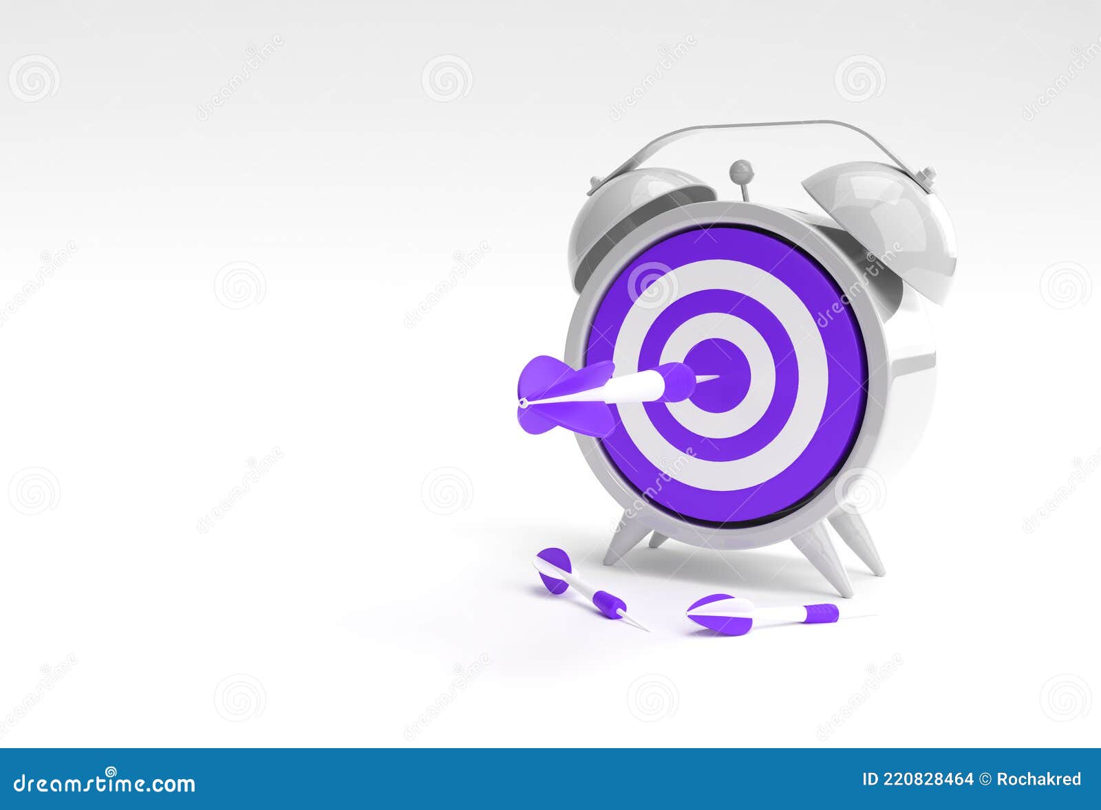 3D Render Alarm Clock Target with Arrow Time Management, Planning ...