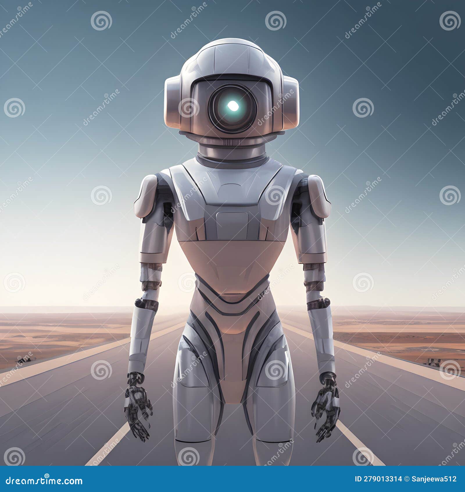 3d Render of a Alien Robot Standing Stock Illustration - Illustration ...