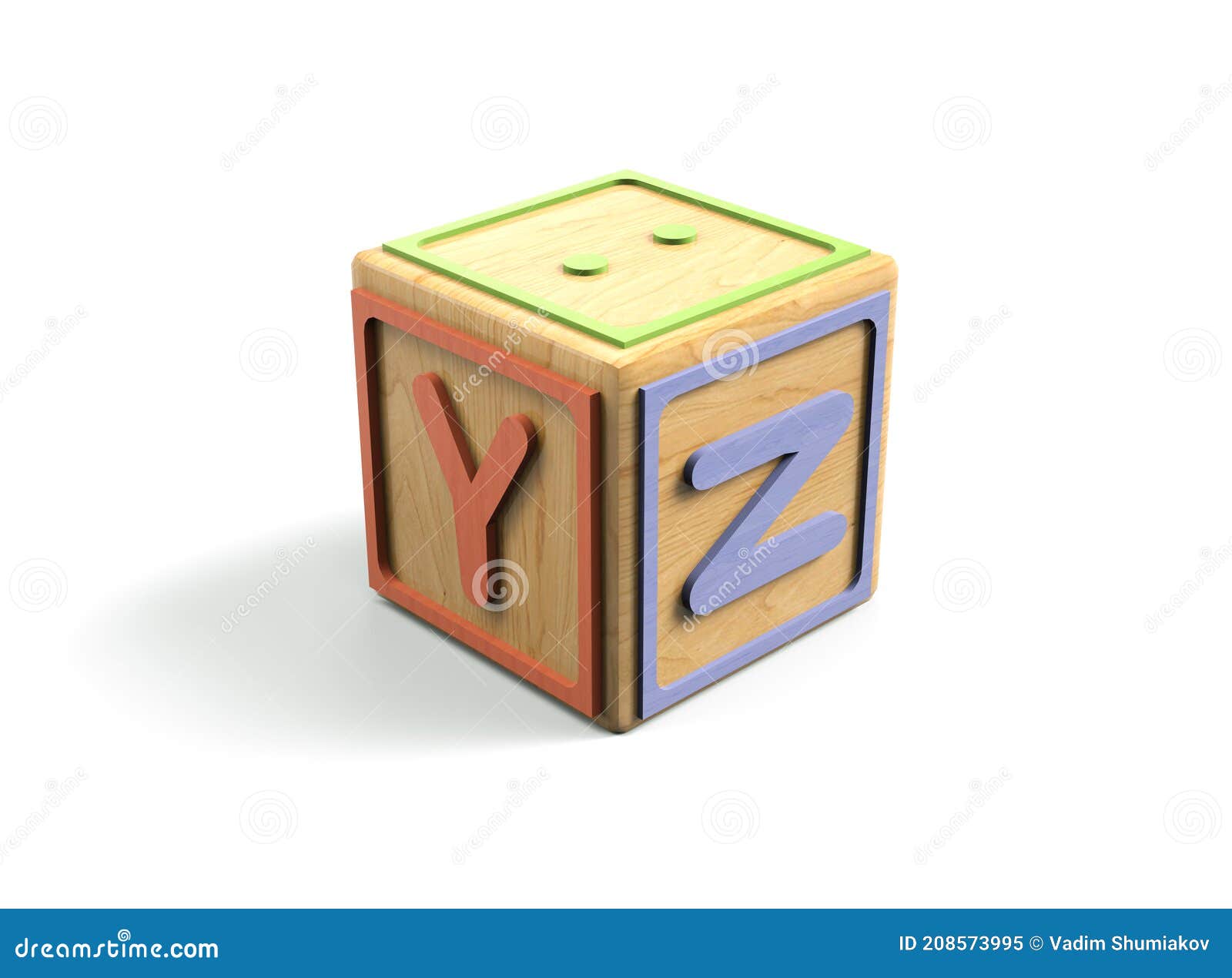 3d Render Alphabet Blocks Childrens Cube on White Background Stock ...