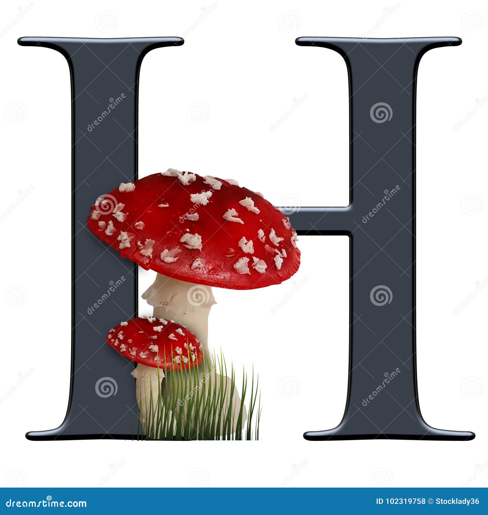 3D Render of Red Toad Alphabet Letter Stock Illustration - Illustration ...
