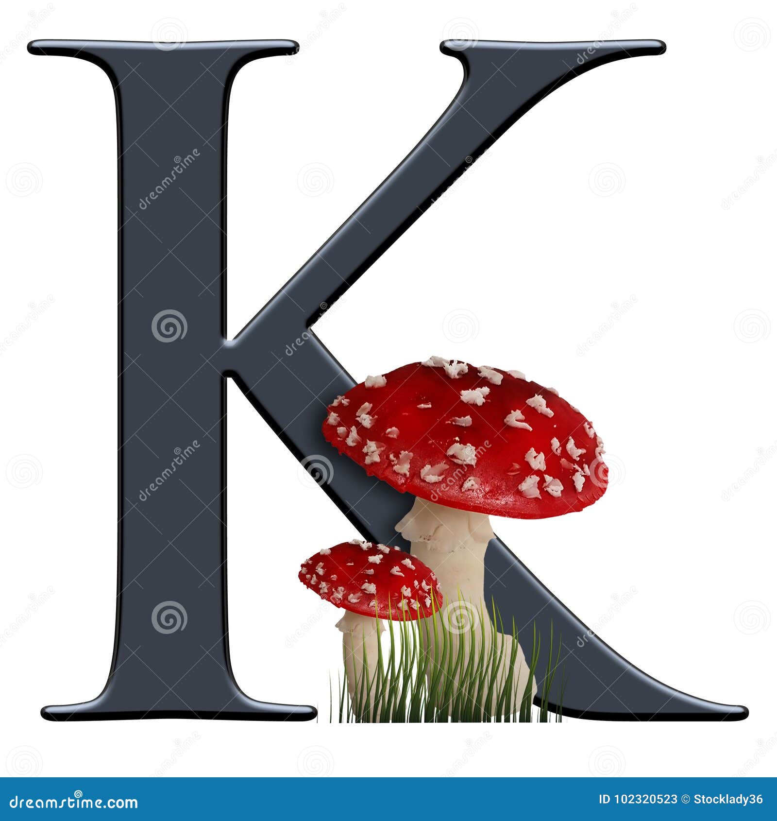 3D Render of Red Toad Alphabet Letter Stock Illustration - Illustration ...