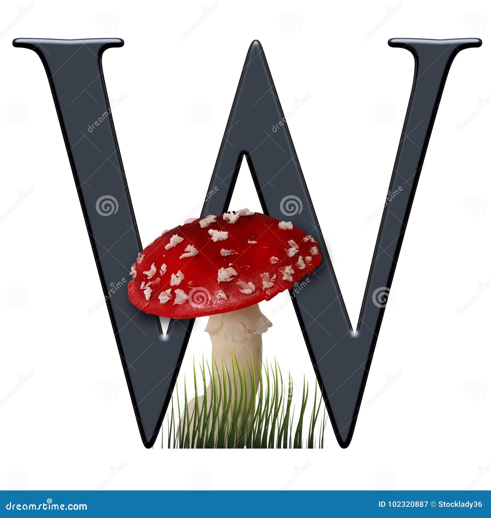 3D Render of Red Toad Alphabet Letter Stock Illustration - Illustration ...