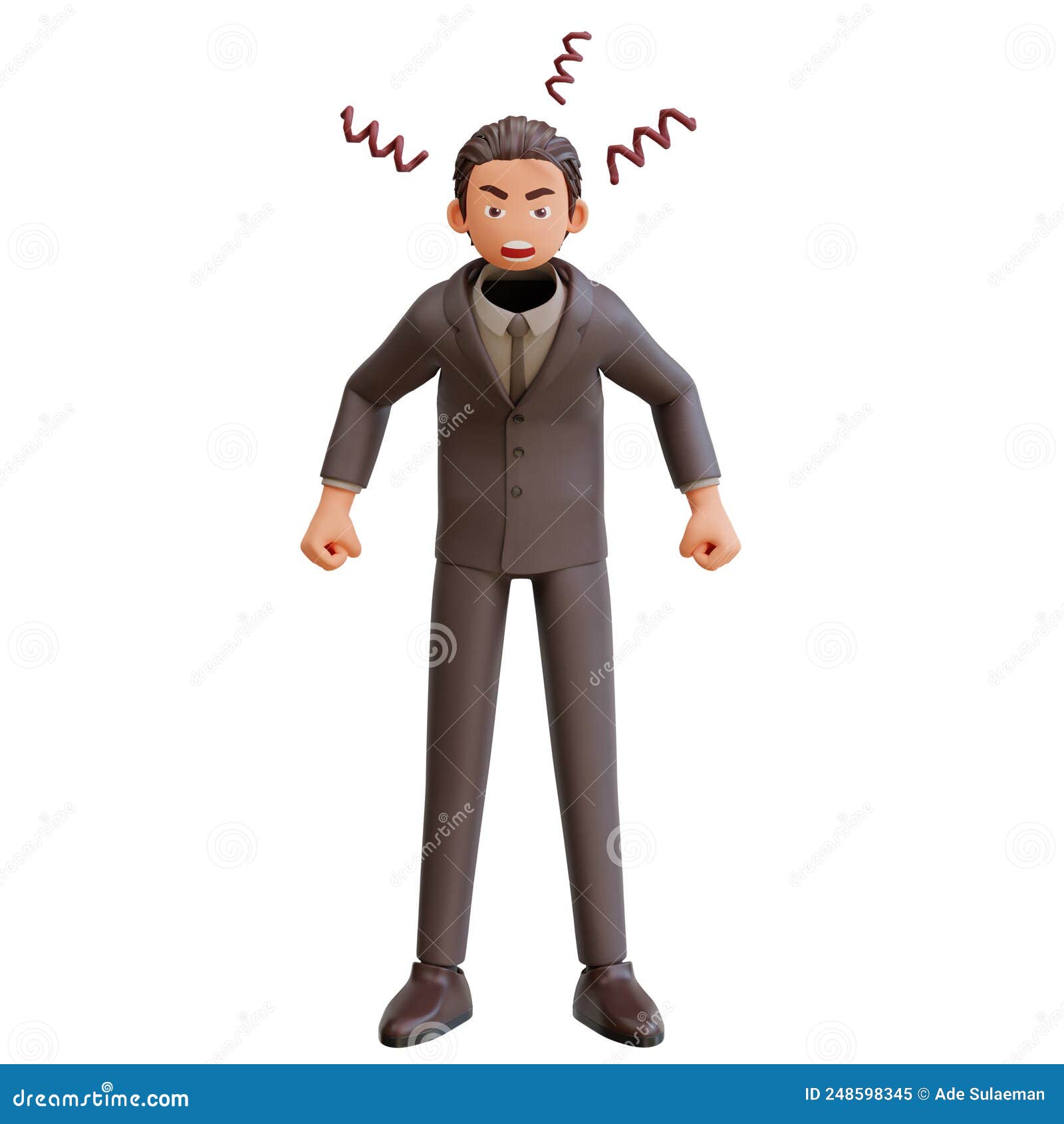 3D Render Angry Emoji With Clenched Fists. Angry Emoticon With Fierce ...