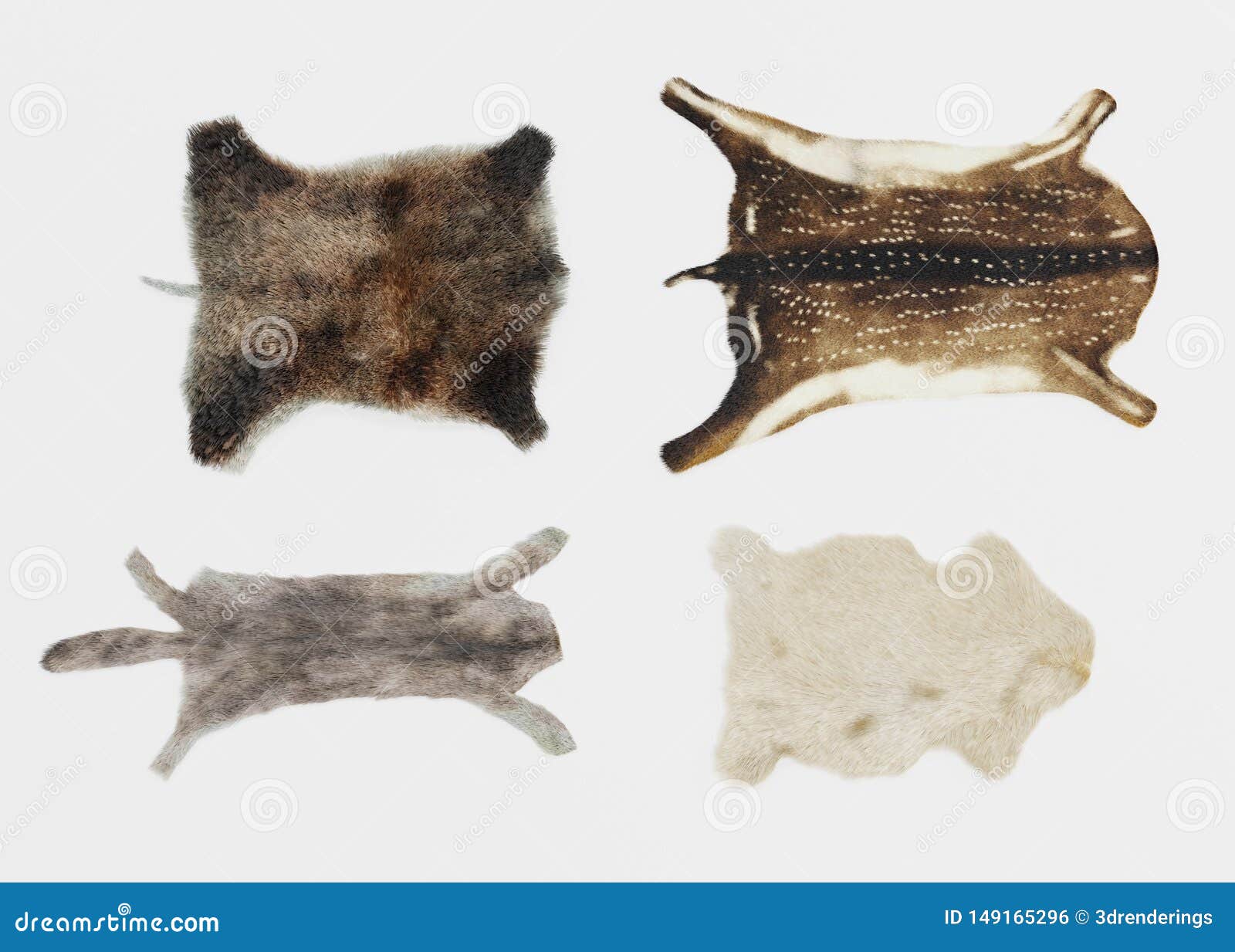 3D Render of Animal Skins stock illustration. Illustration of farm ...