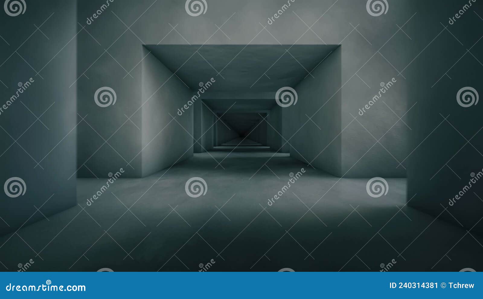 3d Render Animation Camera Moving into a Concrete Corridor Loop ...