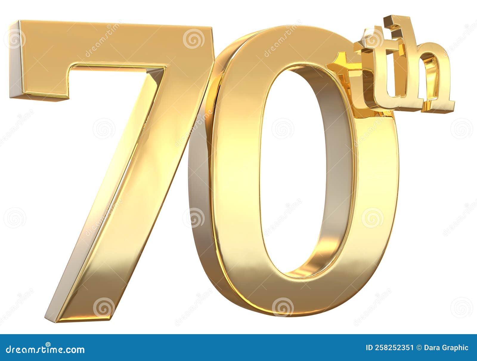 70 3d Render Anniversary Golden Sign Royalty-Free Stock Photo ...