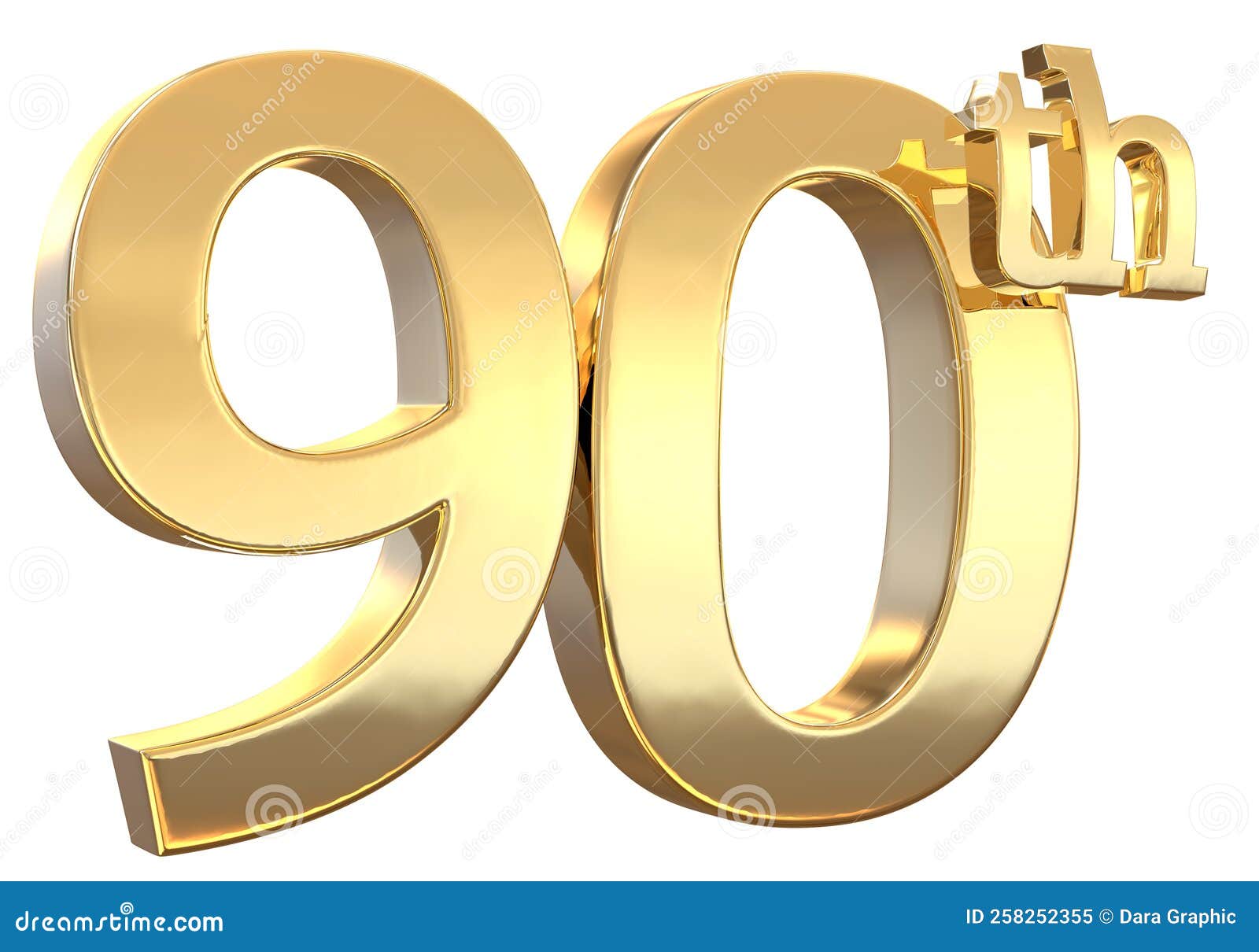 90 3d Render Anniversary Golden Sign Stock Image | CartoonDealer.com ...