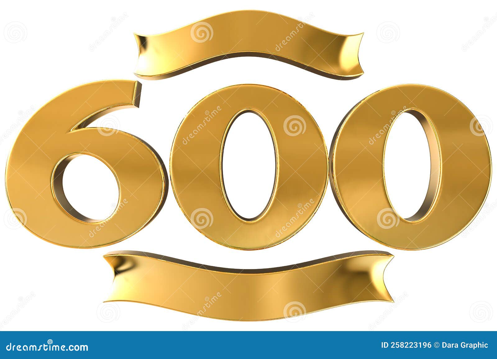 600 3d Render Anniversary Golden Sign Stock Illustration - Illustration ...