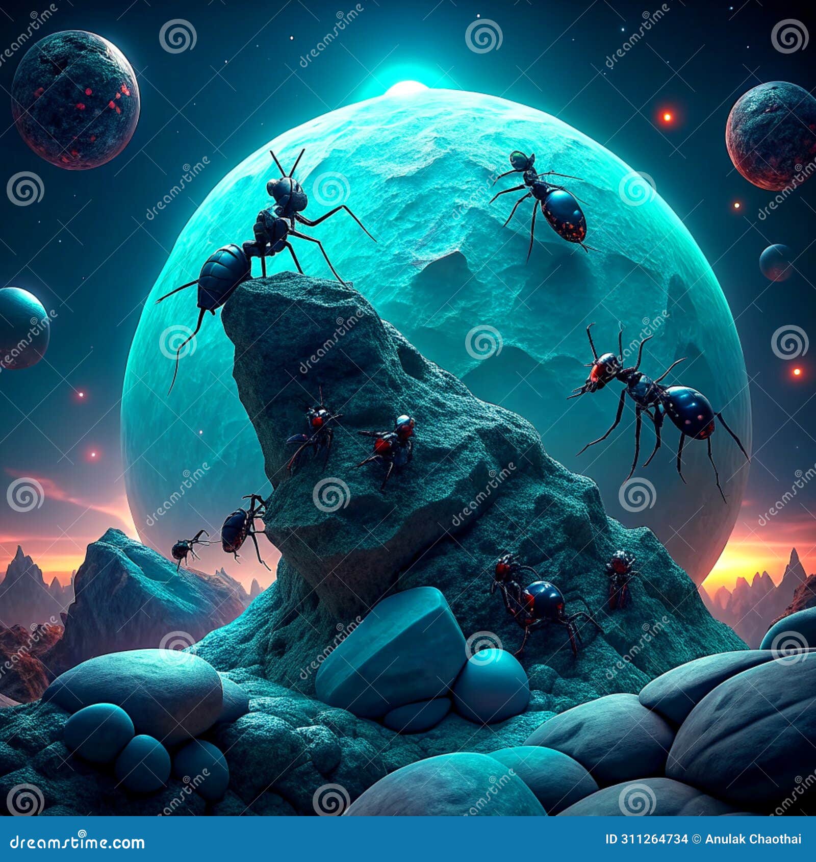 3d Render of an Ant in a Cave. 3d Illustration Generative AI Stock ...