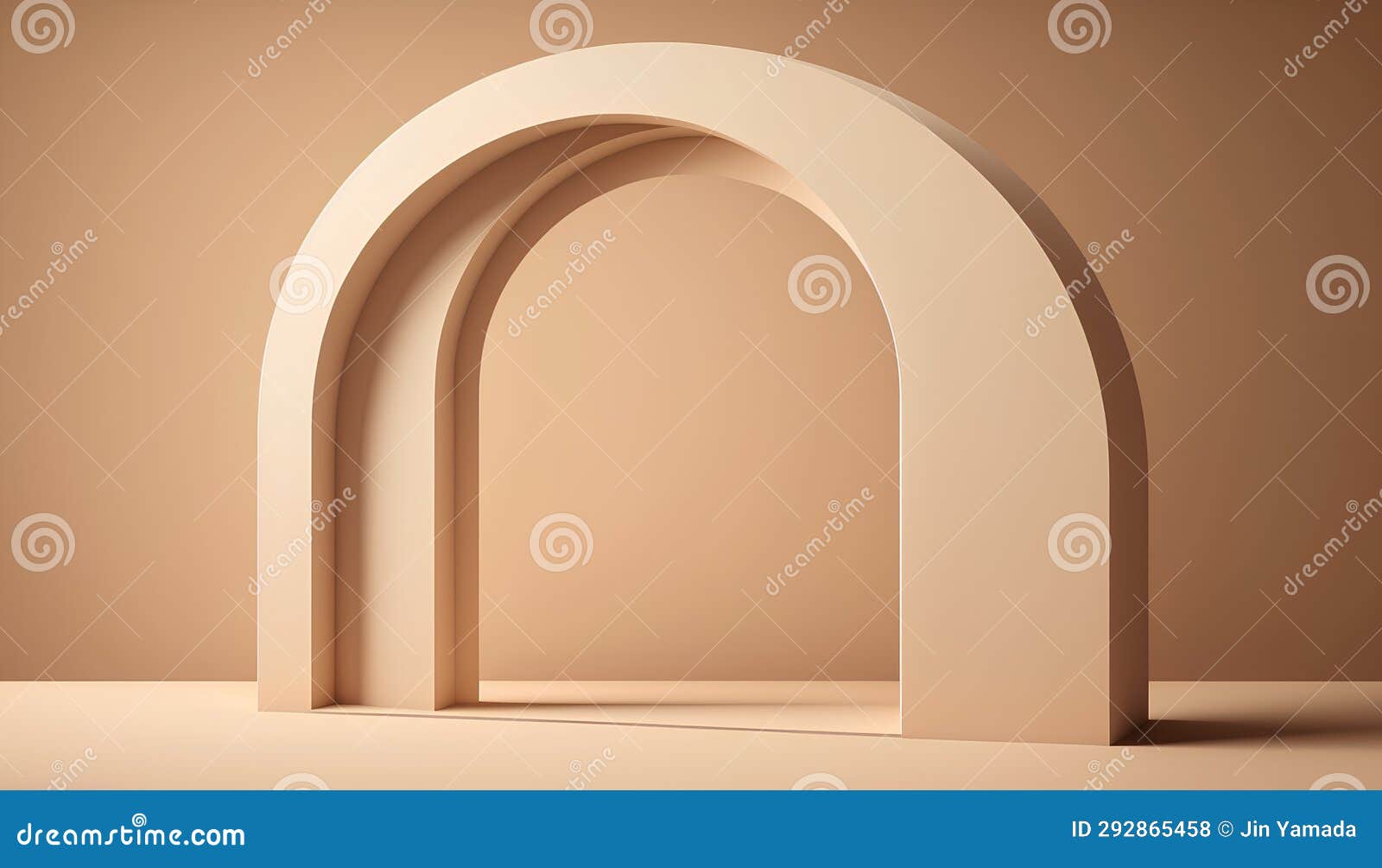 3d Render of Arch on a Beige Background. 3d Illustration Stock ...