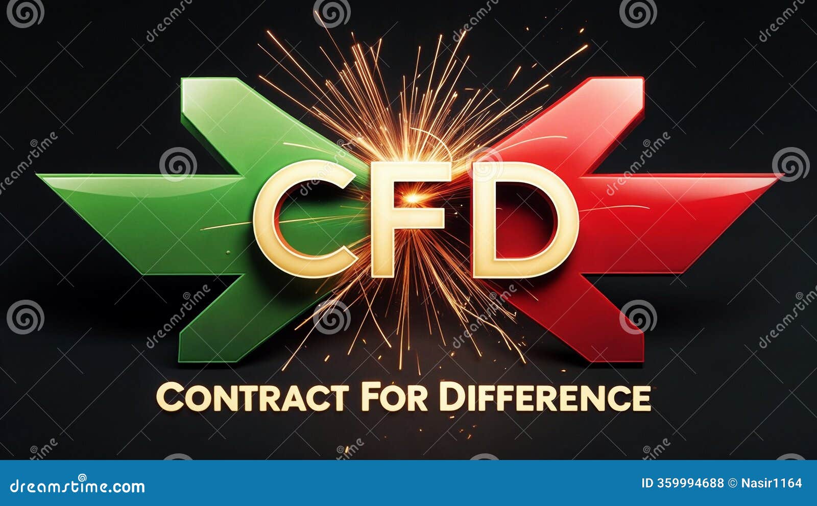 3d Render Arrow Logo with the Acronym Abbreviation CFD - "Contract for ...