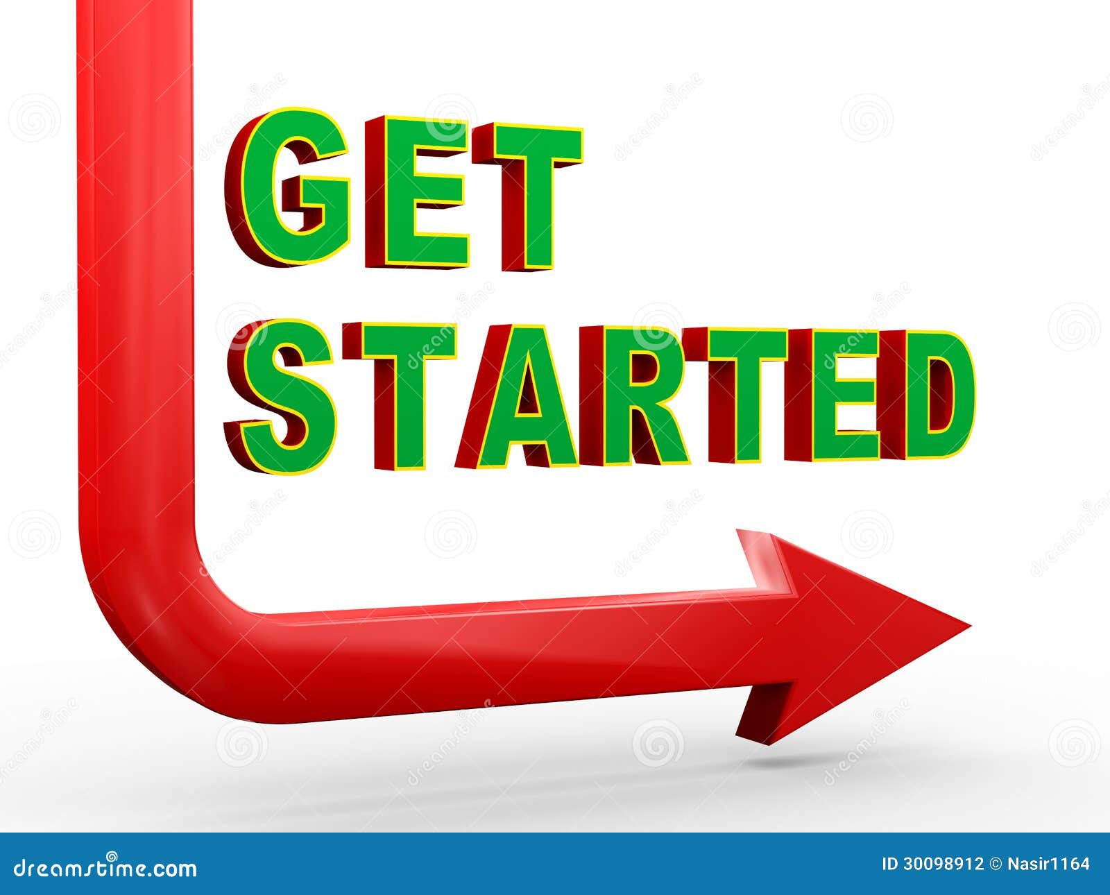 3d arrow and get started stock illustration. Illustration of future ...