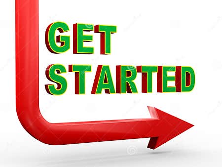 3d arrow and get started stock illustration. Illustration of future ...