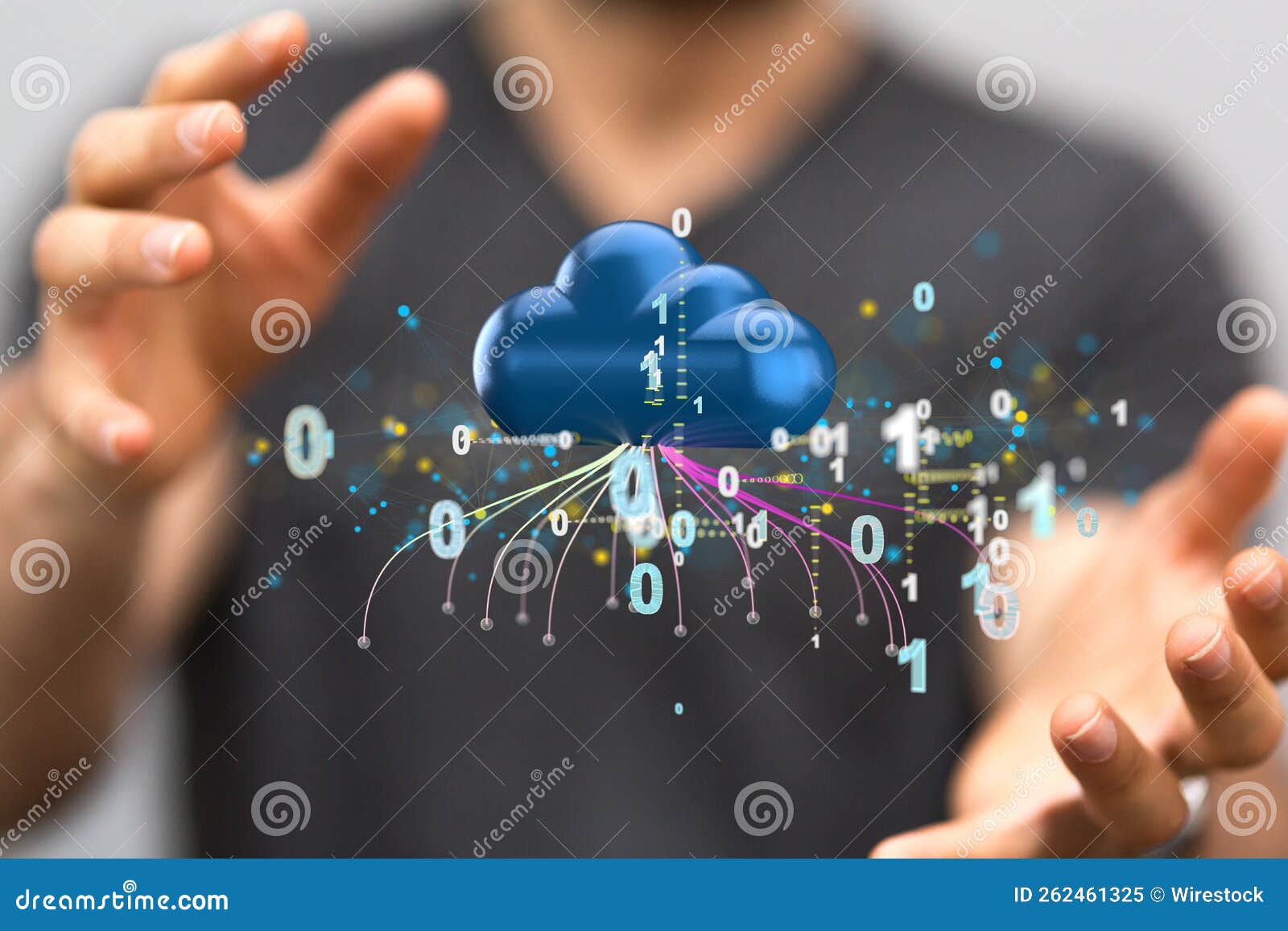 3D Render of Artificial Intelligence Cloud Technology - Integrated Digital Web Concept Stock ...