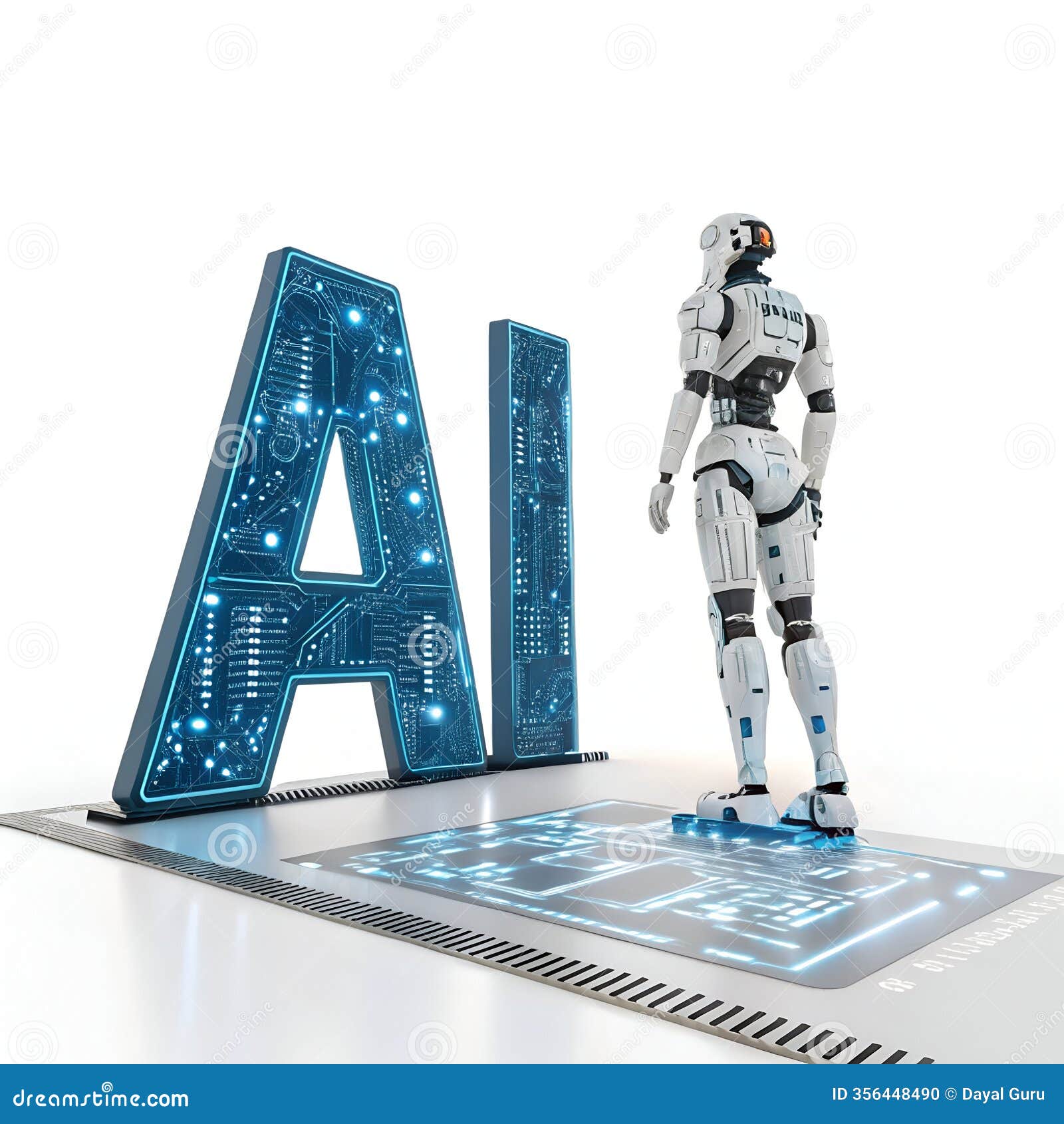 3D Render AI. Artificial Intelligence Concept. Ai Digital Brain ...