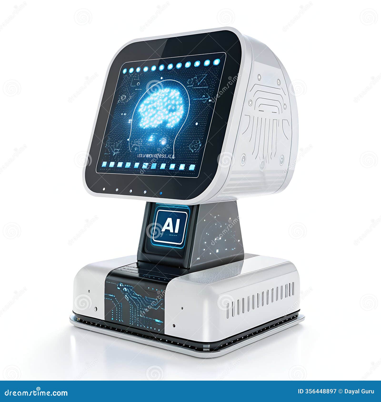 3D Render AI. Artificial Intelligence Concept. Ai Digital Brain ...