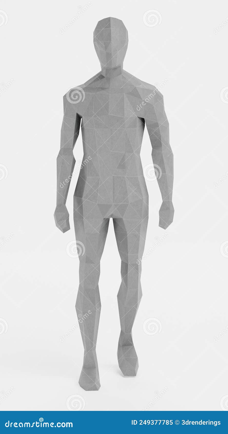 Render of Artificial Low-poly Character Stock Illustration ...