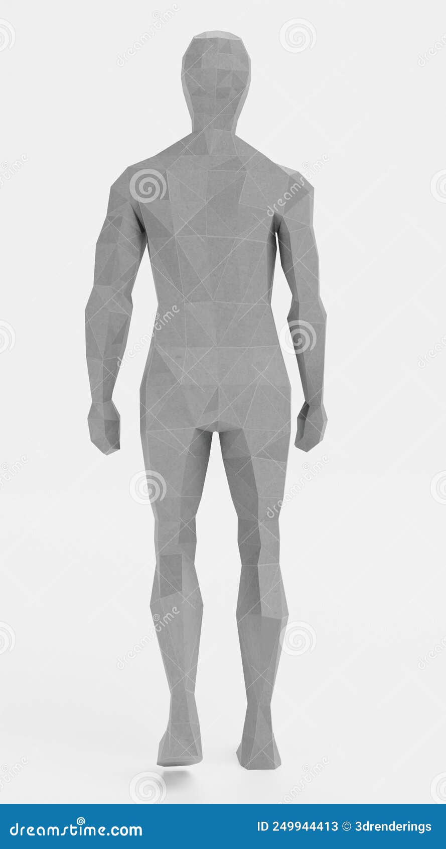 Render of Artificial Low-poly Character Stock Illustration ...