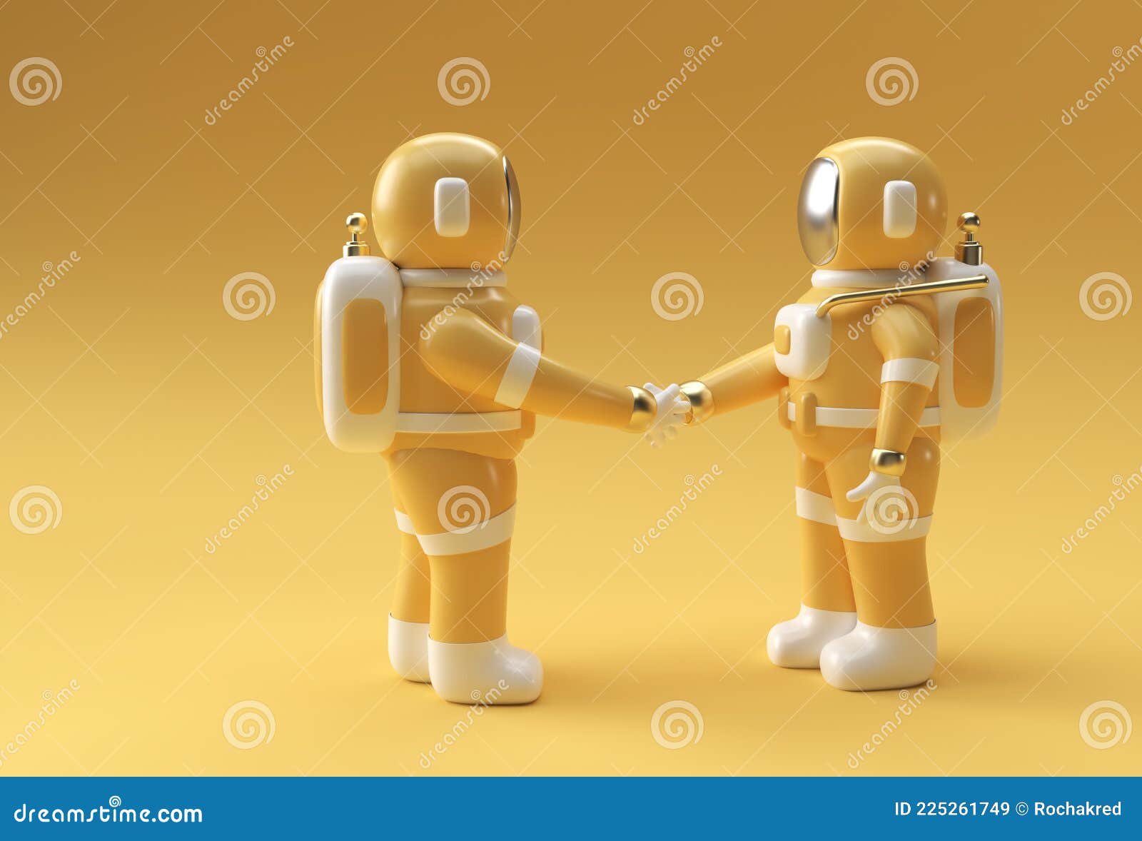 3d Render Astronaut Hand Shake Gesture 3d Illustration Design Stock ...