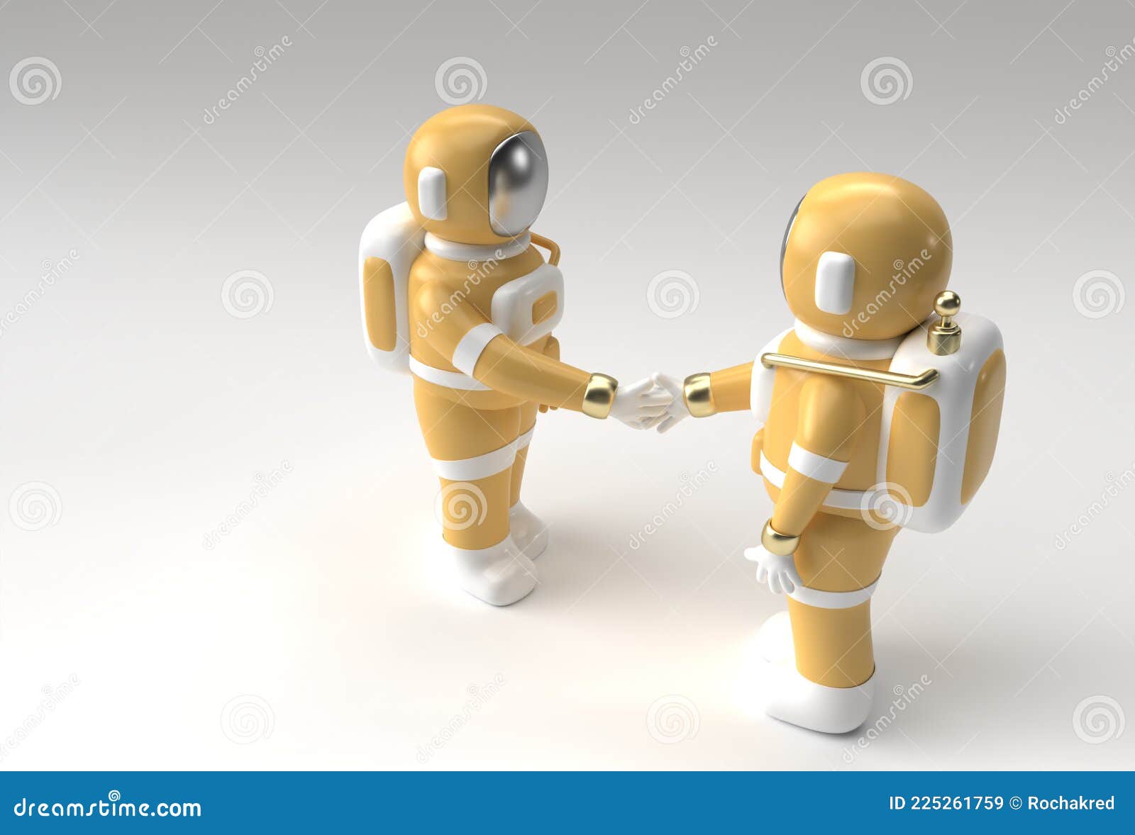 3d Render Astronaut Hand Shake Gesture 3d Illustration Design Stock ...