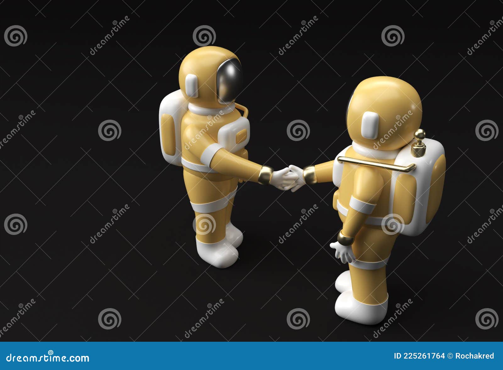 3d Render Astronaut Hand Shake Gesture 3d Illustration Design Stock ...