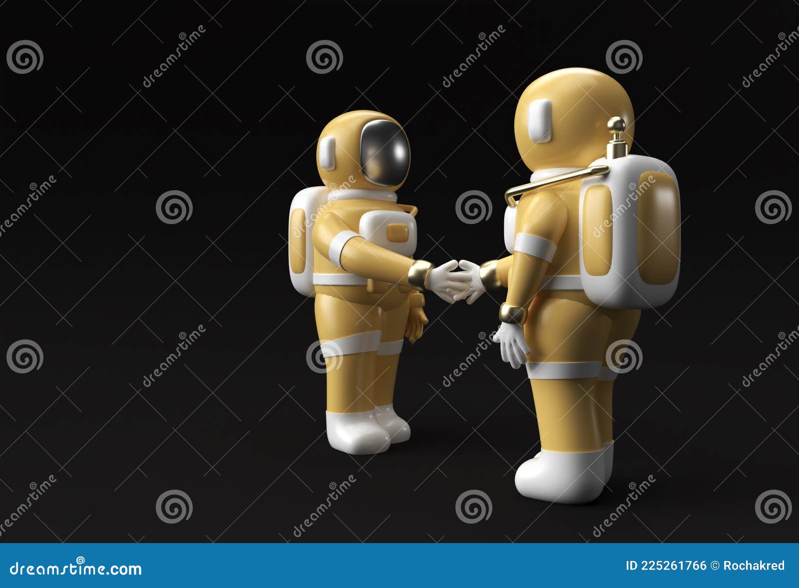 3d Render Astronaut Hand Shake Gesture 3d Illustration Design Stock ...