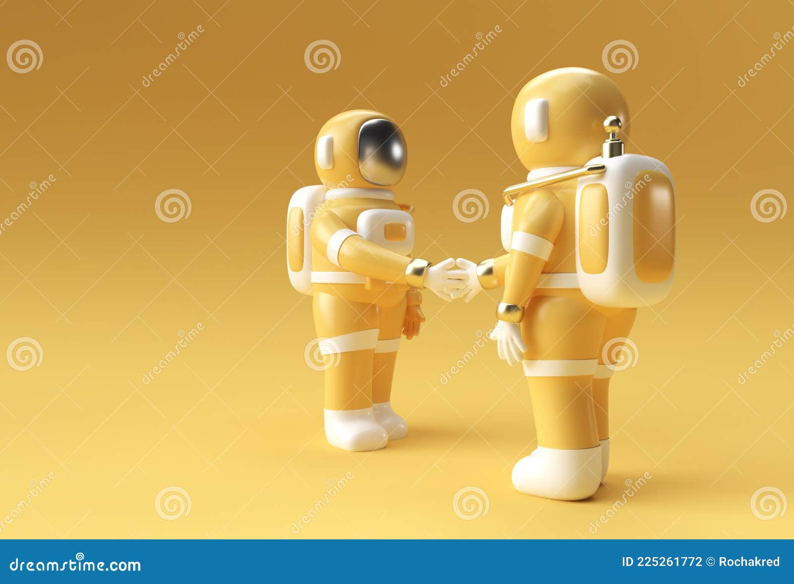 3d Render Astronaut Hand Shake Gesture 3d Illustration Design Stock ...
